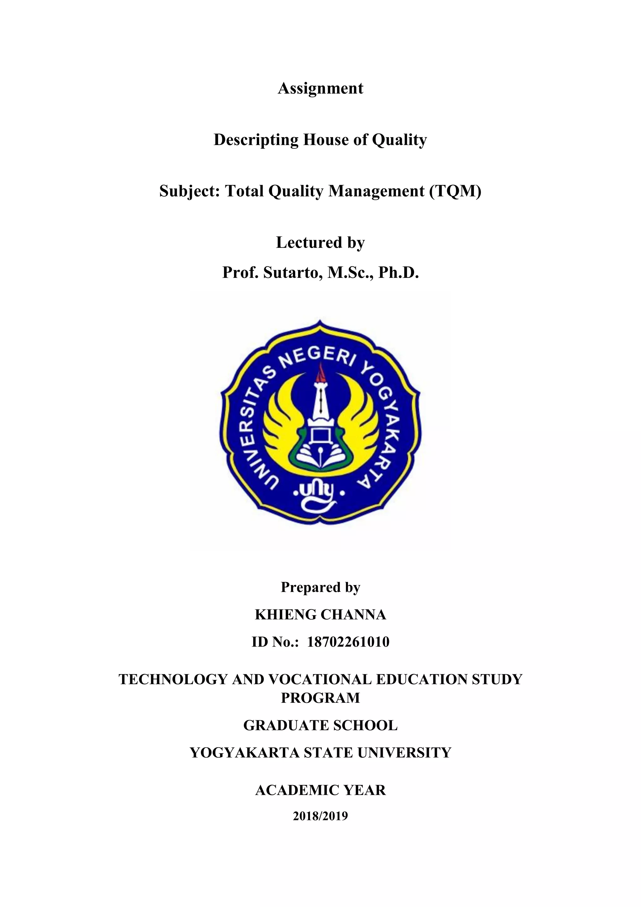 TQM-diagram house of quality | PDF
