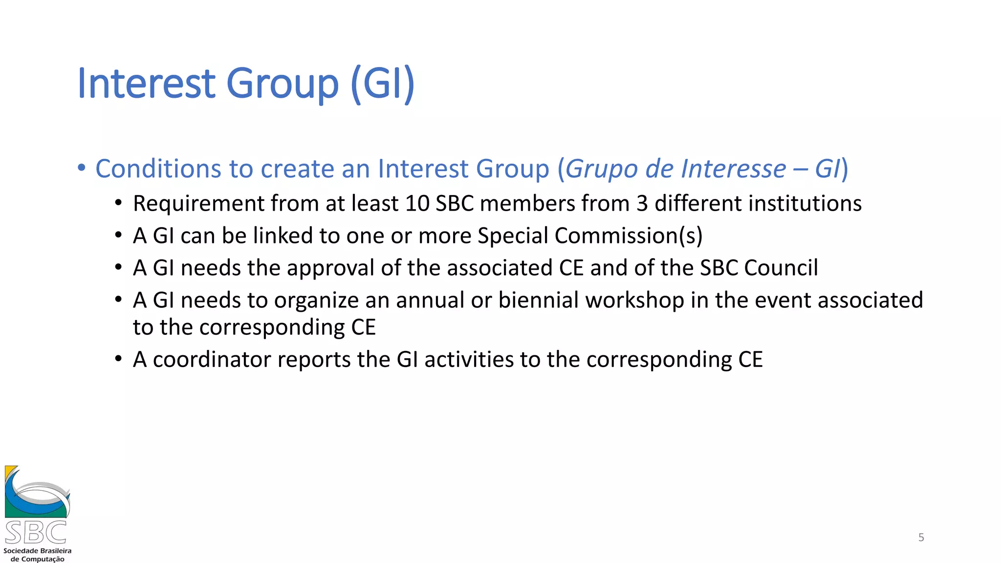 SBC Thematic Groups Organisation | PPT