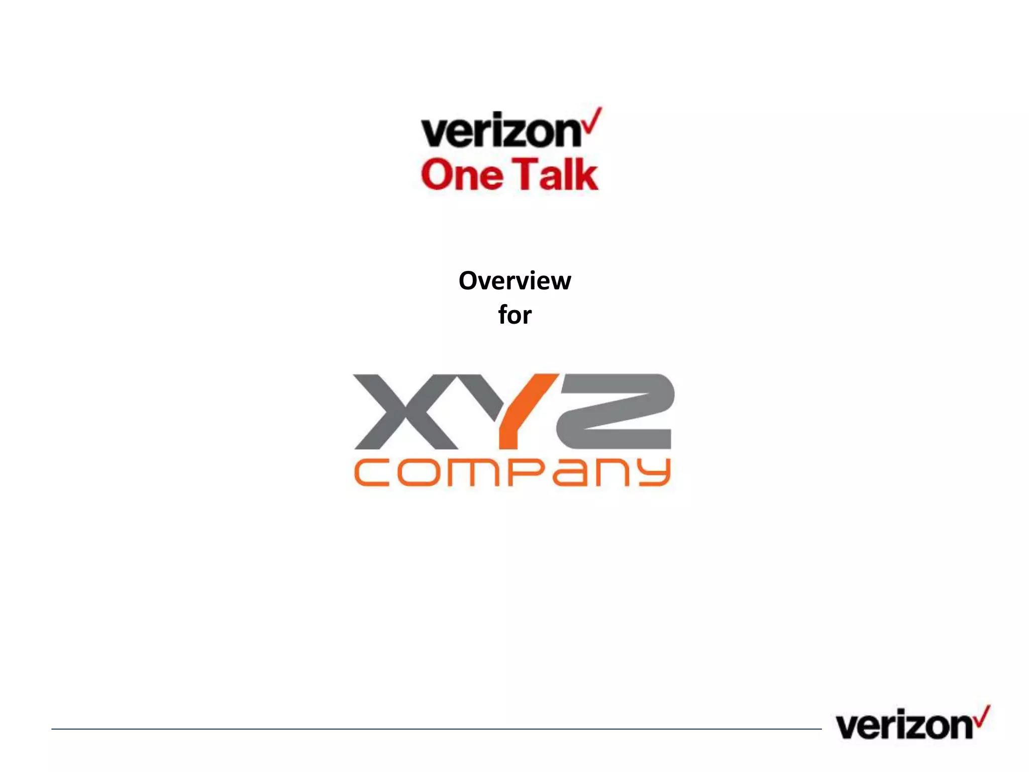 1. Verizon One Talk Sales Strategy Overview For Retail & Hospitality | PPT