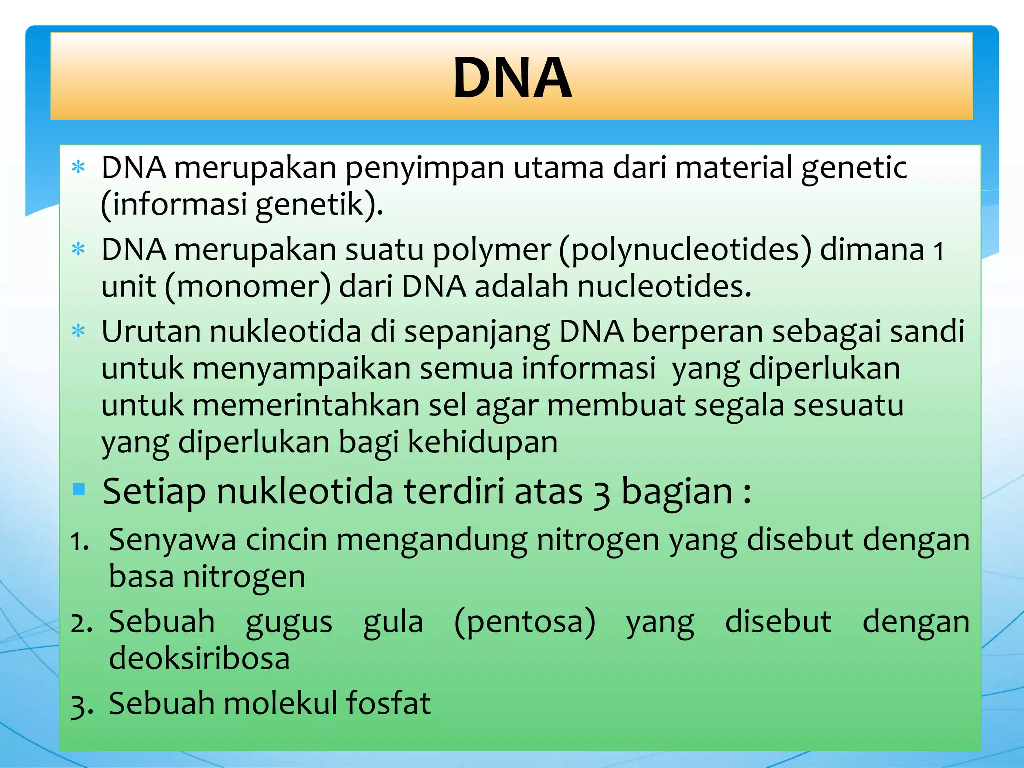 DNA dan RNA sintesis protein | PPTX