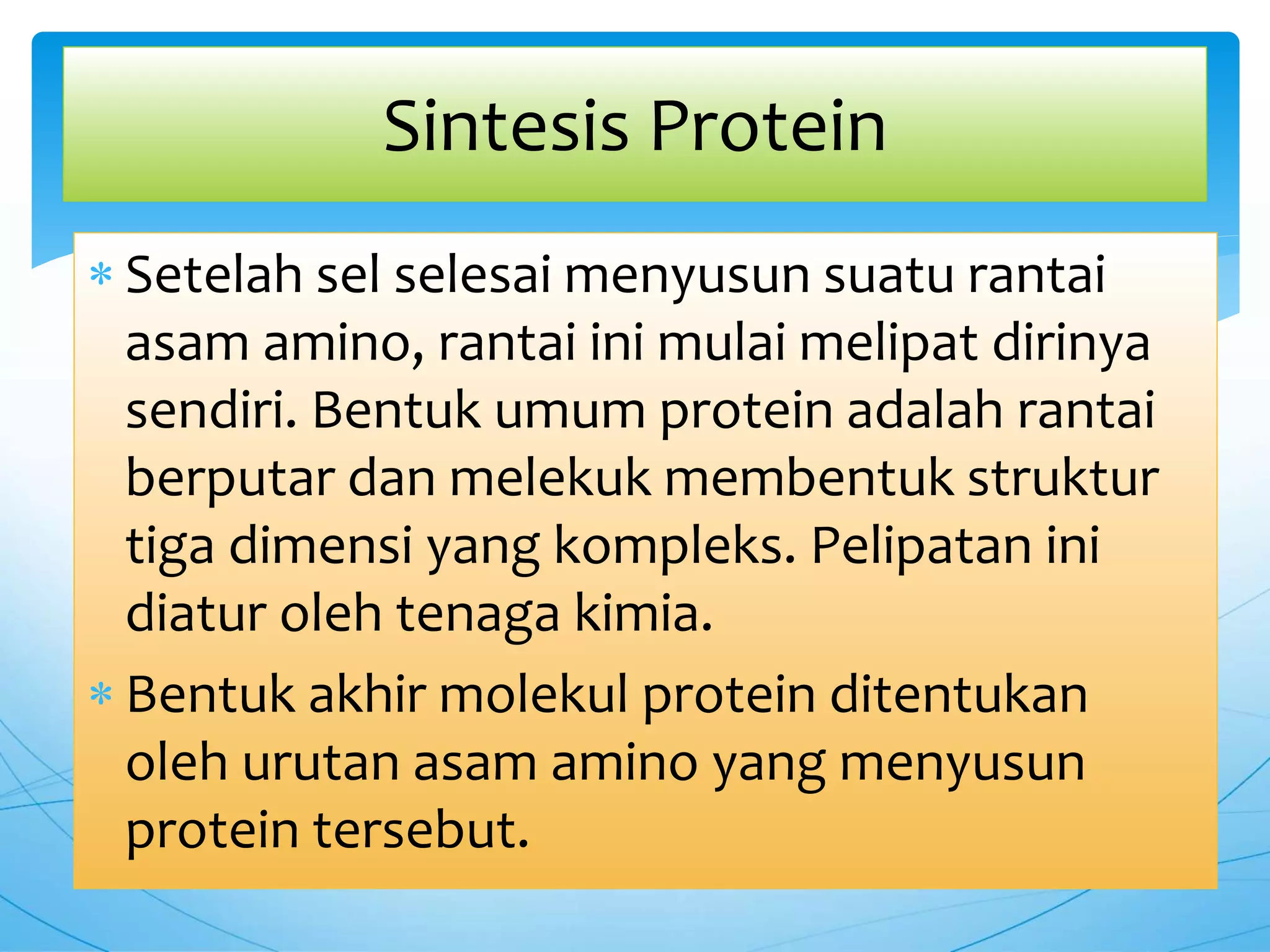 DNA dan RNA sintesis protein | PPTX