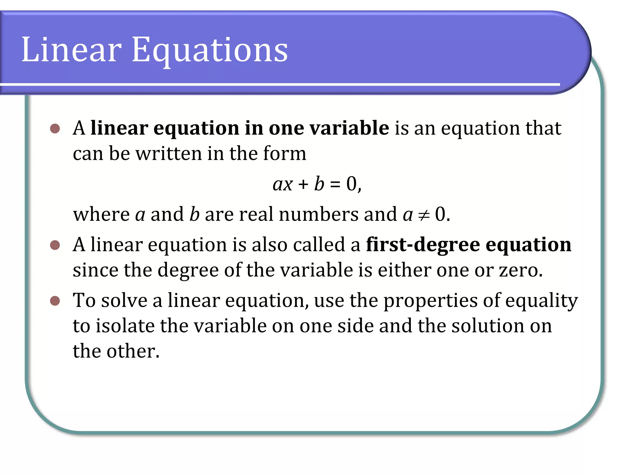 1.1 Linear Equations | PDF