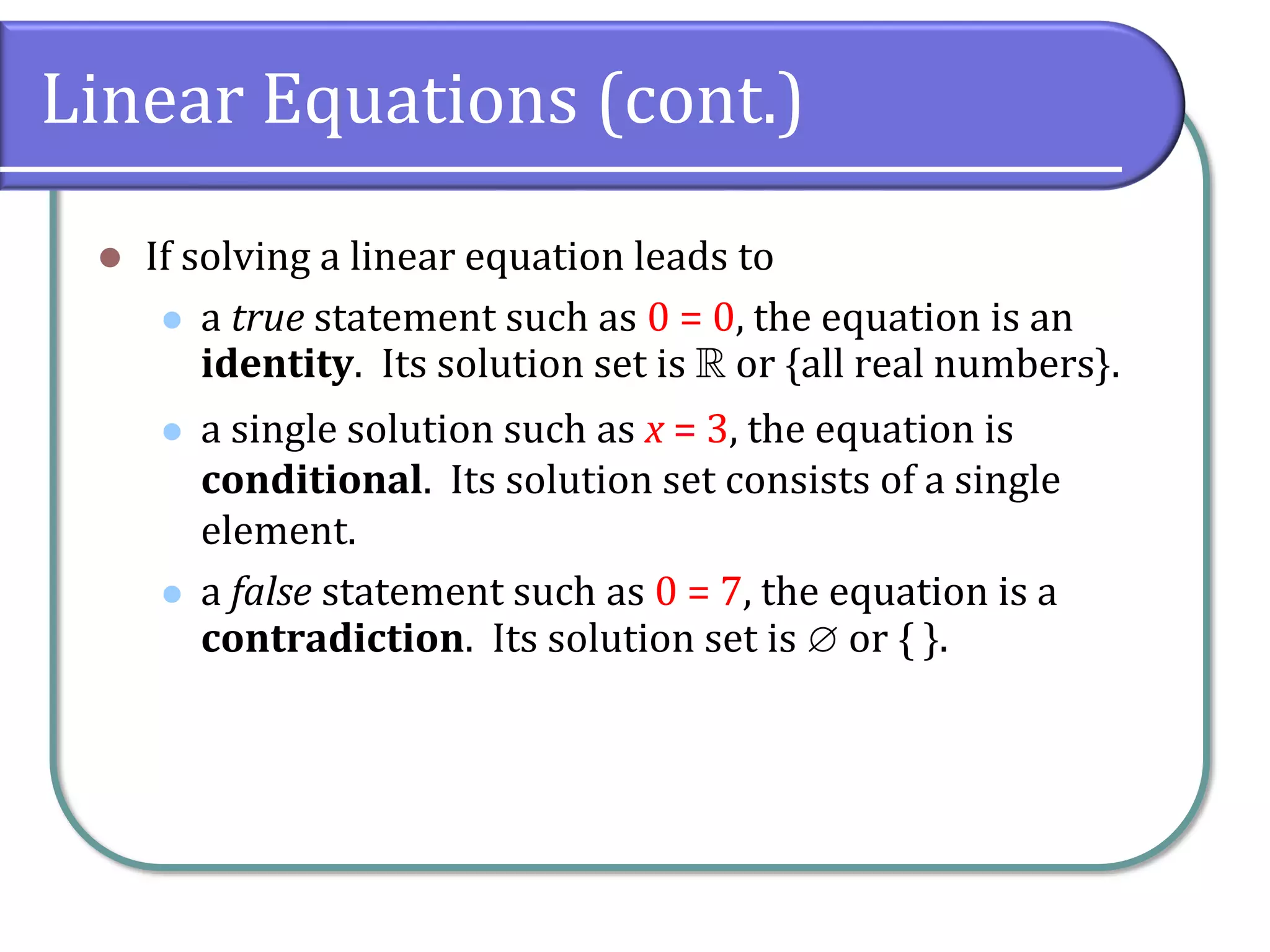 1.1 Linear Equations | PDF