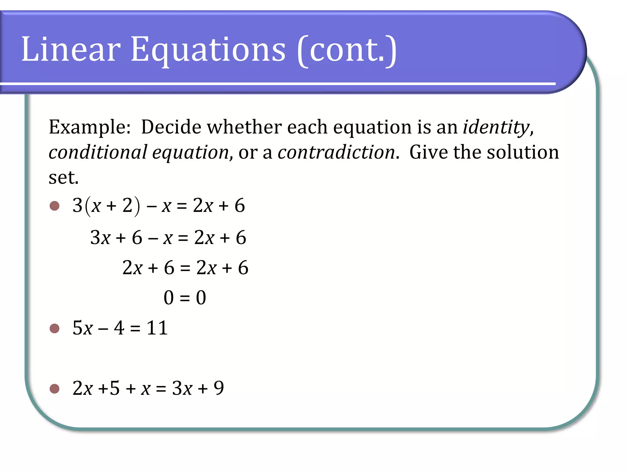 1.1 Linear Equations | PDF