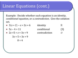 1.1 Linear Equations | PDF