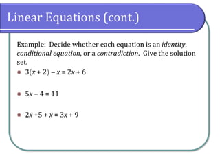 1.1 Linear Equations | PDF