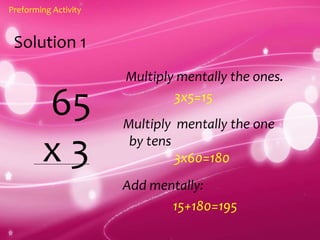 1.multiplyingmentally2-digitby1digitnumberswithproductup200 - copy | PPT