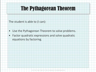 1.3 Pythagorean Theorem and Quadratic Equations | PDF