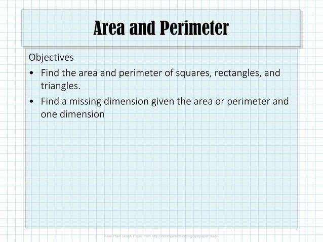 1.4 Area and Perimeter | PPT