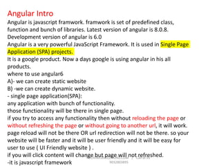 Angular 6 Training with project in hyderabad india | PPT