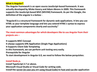 Angular 6 Training with project in hyderabad india | PPT