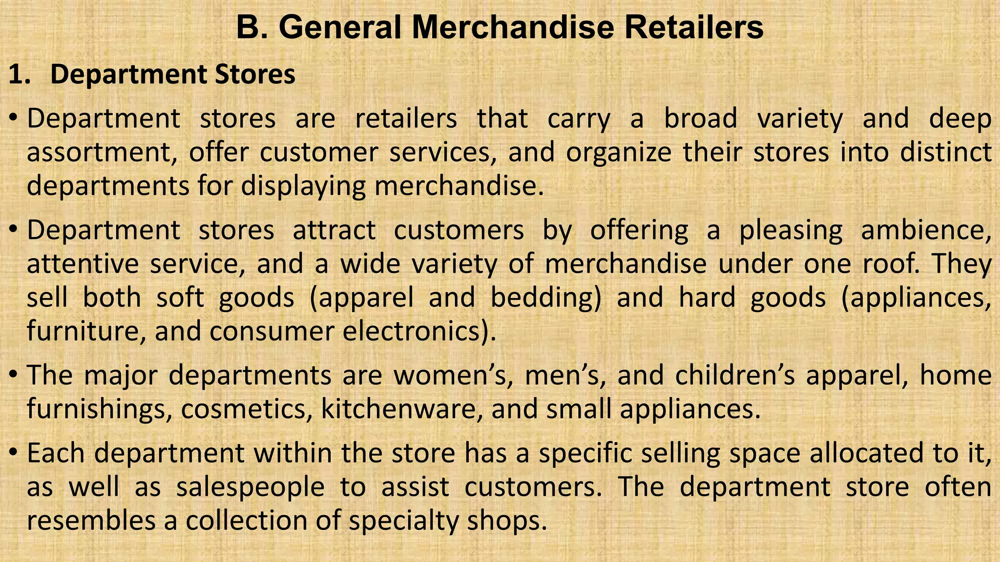 1. Basics of retailing, Types of retailers | PPTX