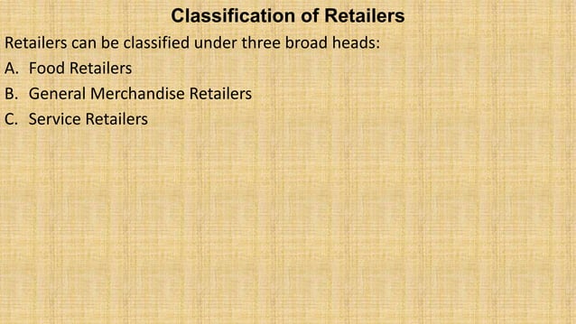1. Basics of retailing, Types of retailers | PPTX