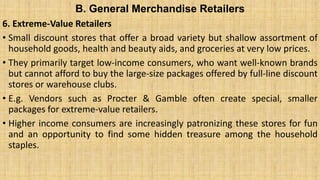 1. Basics of retailing, Types of retailers | PPTX
