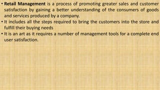 1. Basics of retailing, Types of retailers | PPTX