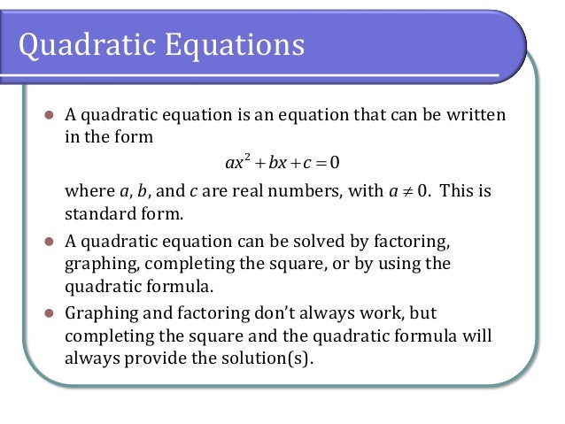 1 4 Quadratic Equations