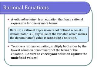 1.6 Rational and Radical Equations | PDF | Physics | Science