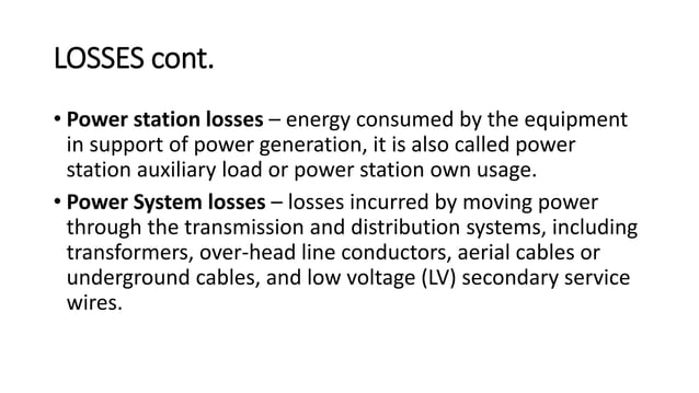 1. power system losses introduction | PPTX
