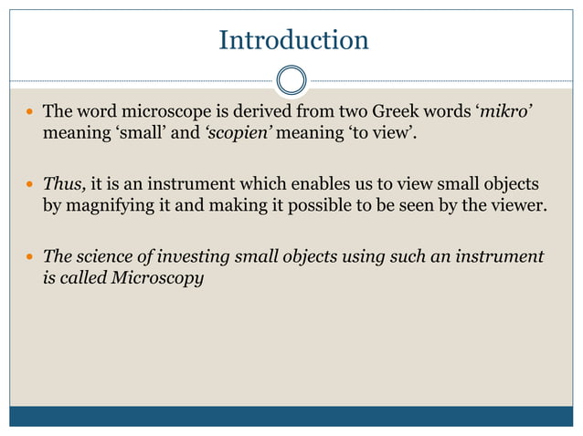 basics of microscope - part 1 | PPTX | Photography | Arts and Crafts