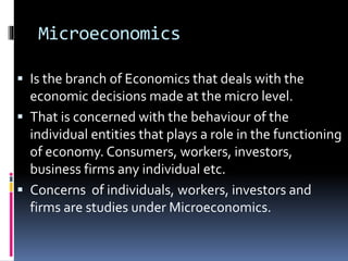 1. introduction to microeconomics | PPTX