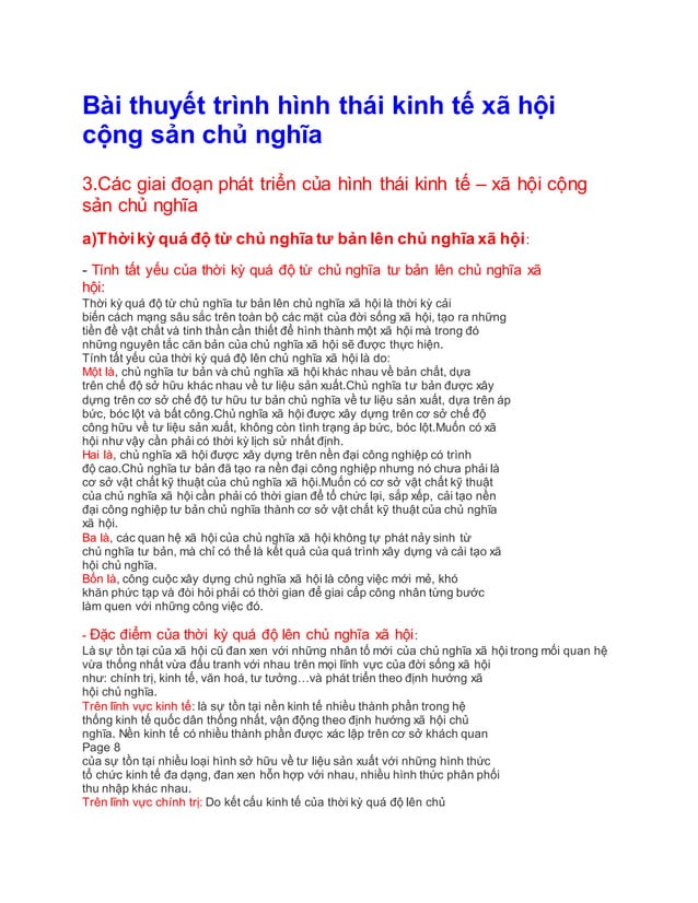 Bài thuyết trình KTXH CSCN | PDF