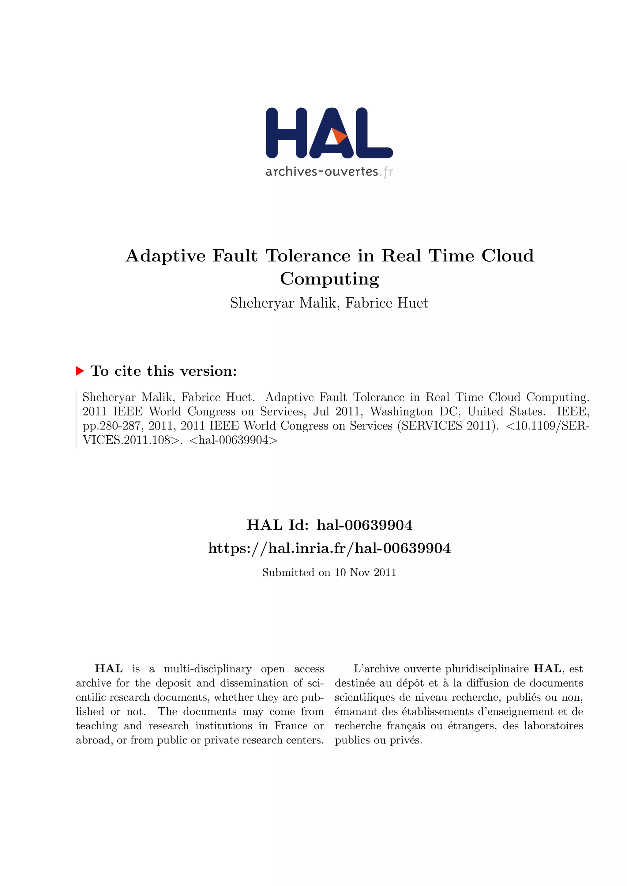 Adaptive fault tolerance_in_real_time_cloud_computing | PDF