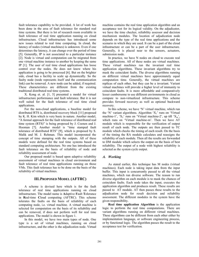 Adaptive Fault Tolerance In Real Time Cloud Computing Pdf