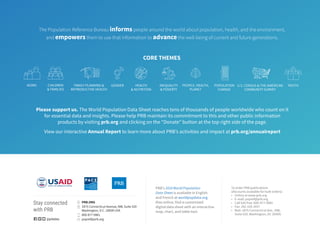 Datos de La población mundial 2018. (Population Reference Bureau) 2018 world-population-data ...