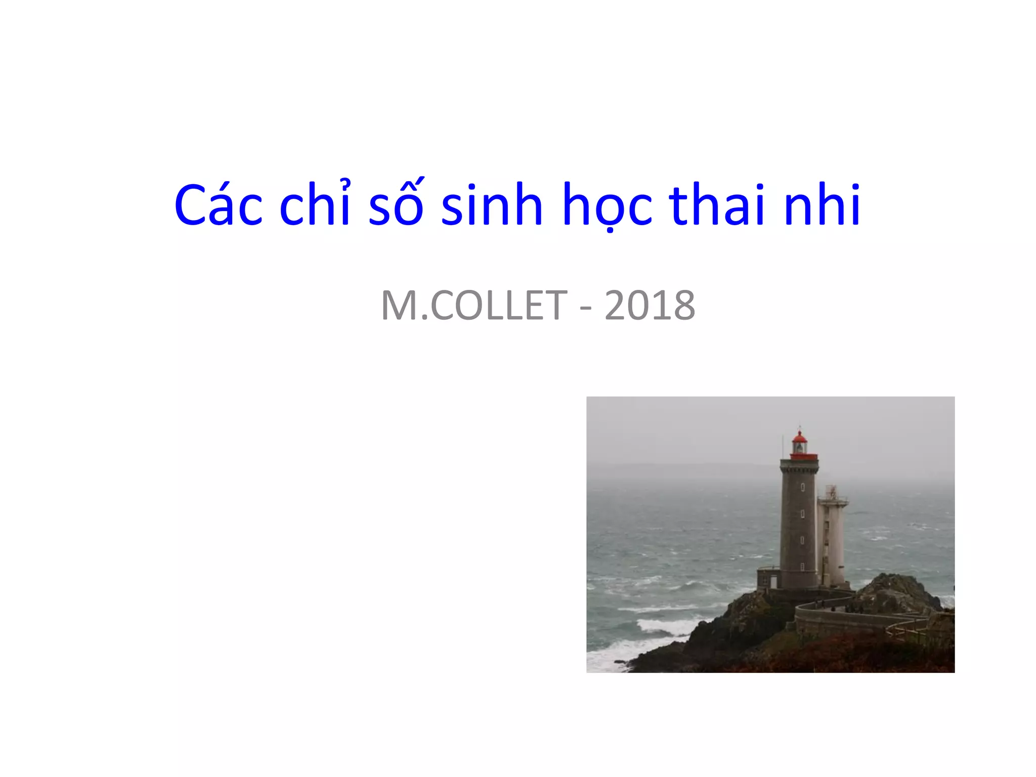 1. Cac chi so sinh hoc thai nhi, GS Michel Collet | PDF