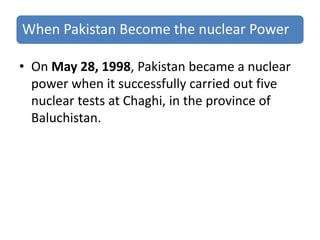 Nucler power plants in pakistan | PPTX