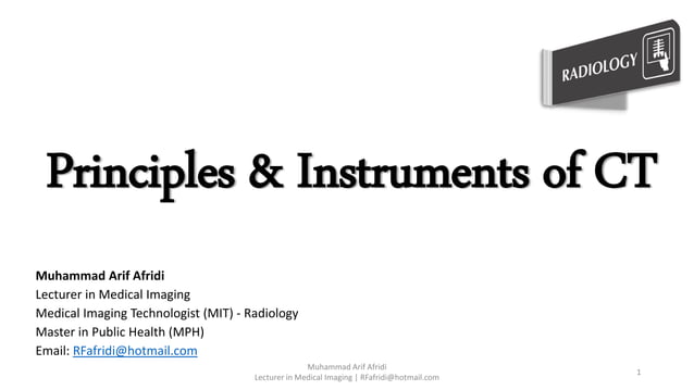 1. principles & instruments of CT | PDF