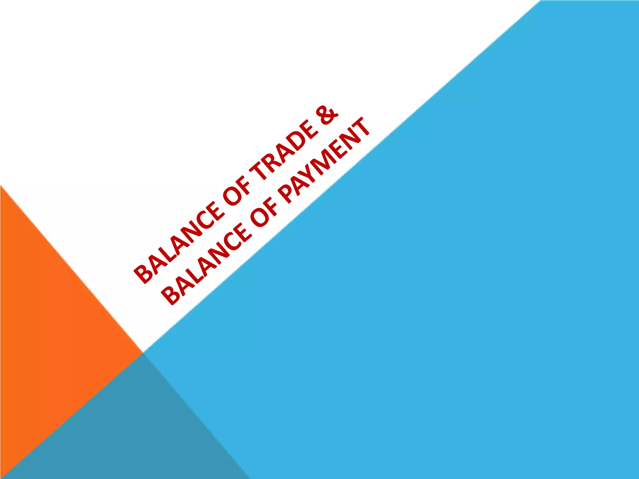 Balance of trade & Balance of payments | PPT