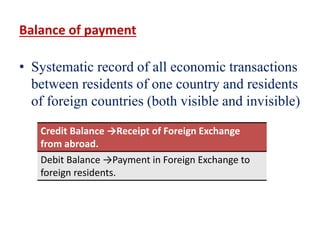 Balance of trade & Balance of payments | PPTX