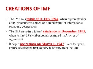 INTERNATIONAL MONETARY FUND | PPTX