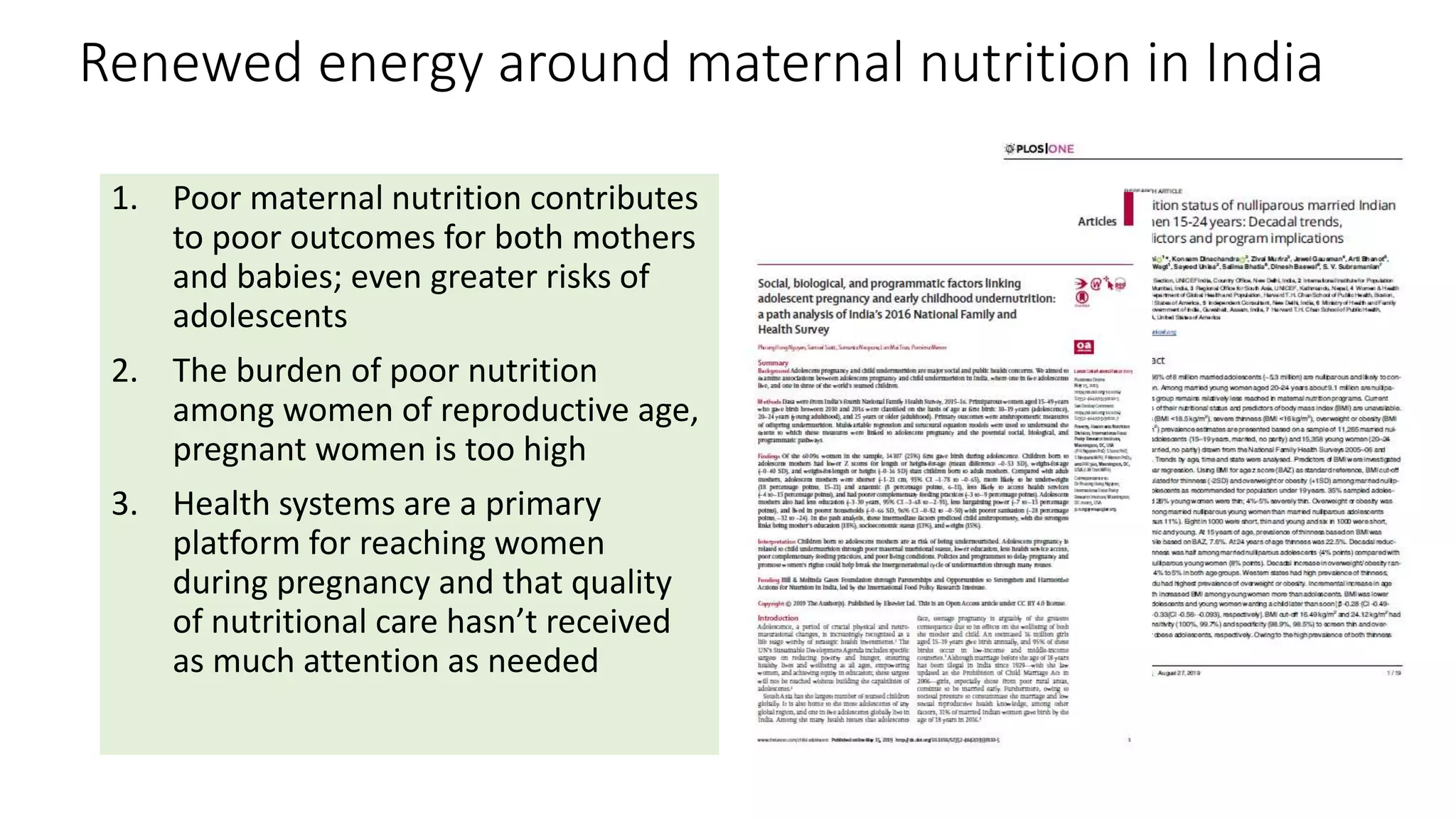IFPRI_purnima menon_evidence for maternal nutrition_sept 24 2019 | PPT