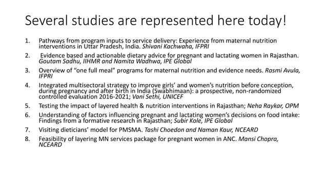 IFPRI_purnima menon_evidence for maternal nutrition_sept 24 2019 | PPT