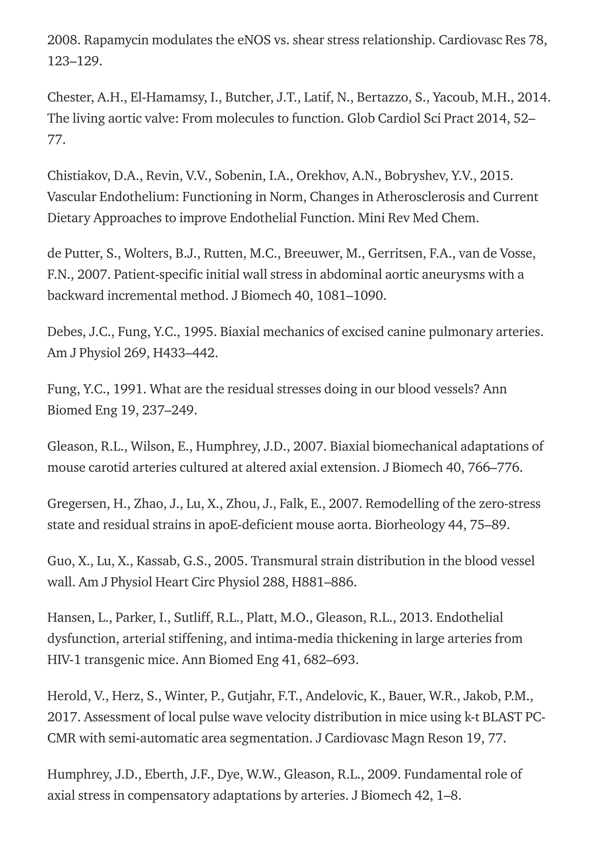 Considerations for analysis of endothelial shear stress — Robert Krams ...