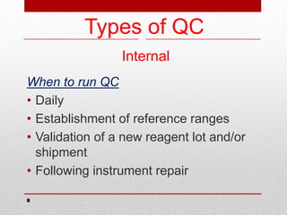 Quality Control for Quantitative Tests by Prof Aamir Ijaz (Pakistan) | PPTX