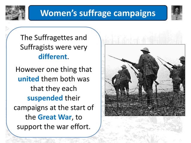 Era of the Great War - women's suffrage campaigns | PPTX | Civic ...