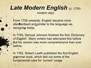 1. history of english language | PPT