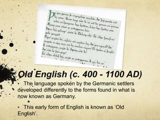 1. history of english language | PPT