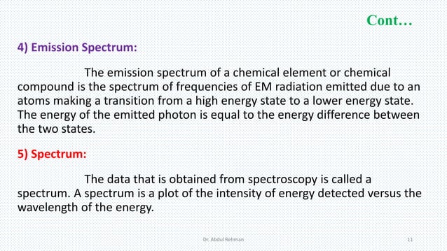 introduction to spectroscopy | PPTX | Chemistry | Science