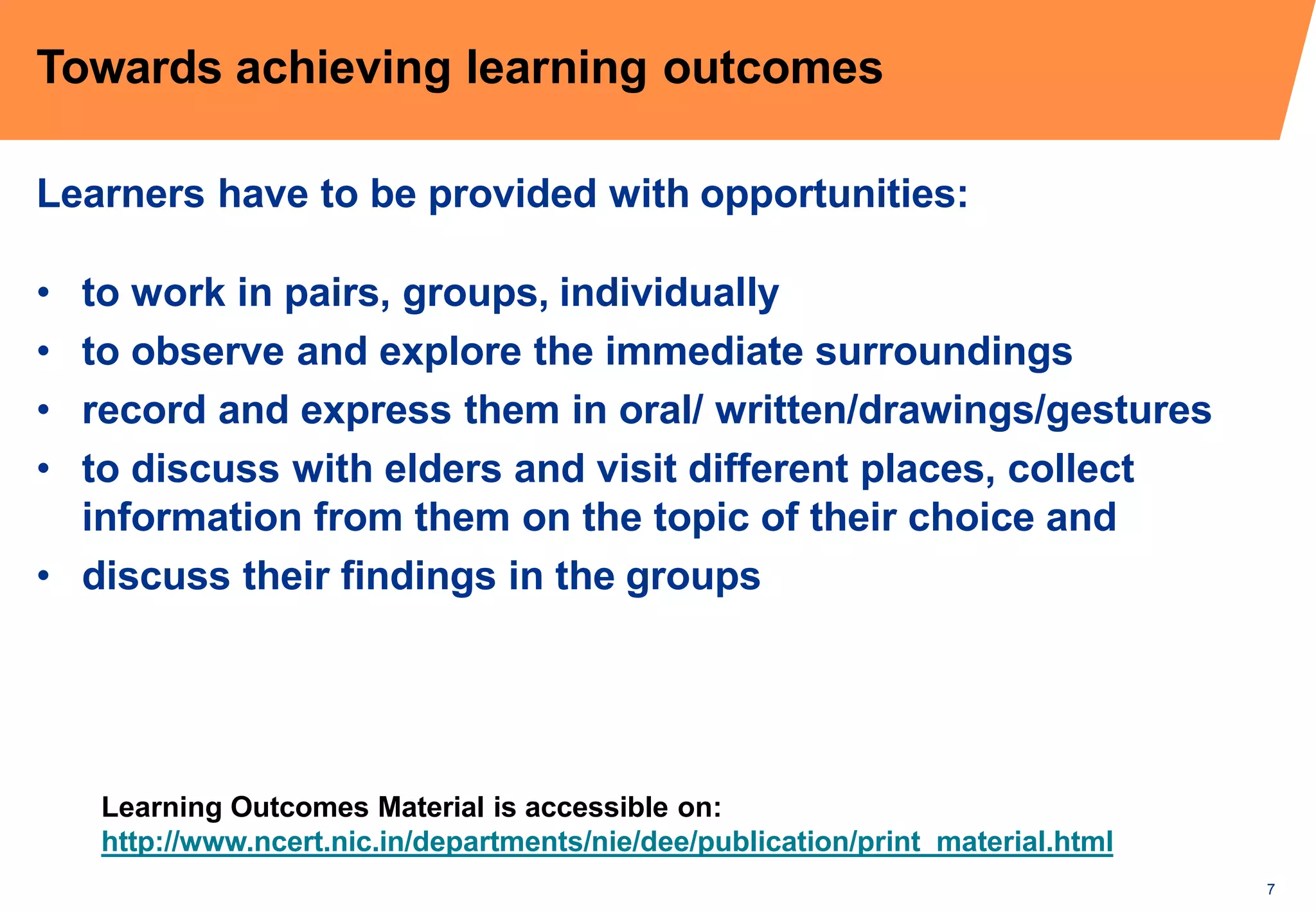 Module 1: Curriculum, Learner centered Pedagogy, Learning Outcomes and ...