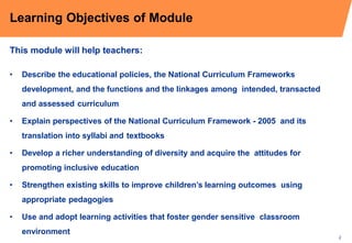 Module 1: Curriculum, Learner centered Pedagogy, Learning Outcomes and ...