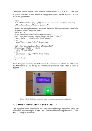 WIRELESS BIOMETRIC FINGERPRINT ATTENDANCE SYSTEM USING ARDUINO AND ...