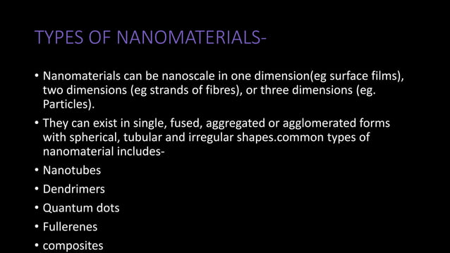 TYPES OF NANOMATERIAL | PPTX | Chemistry | Science