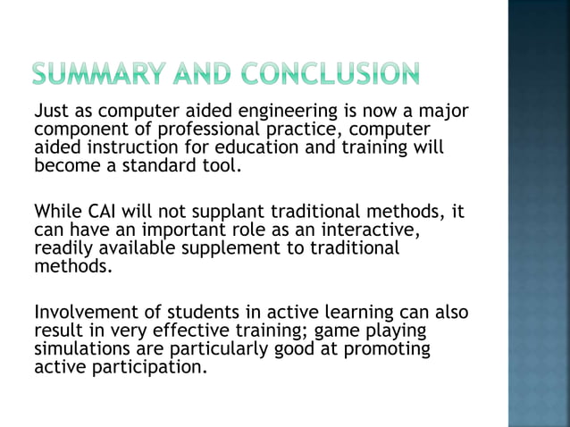 Computer aided instruction | PPTX | Education