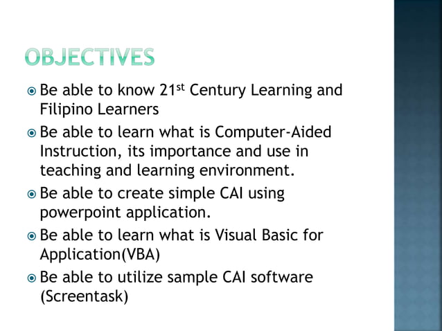 Computer aided instruction | PPTX | Education