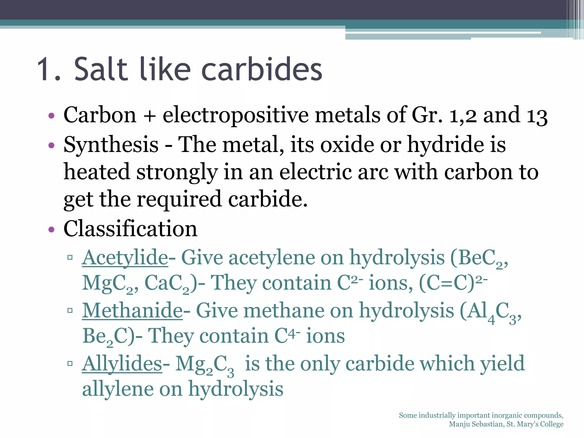 Some industrially important inorganic materials | PPTX