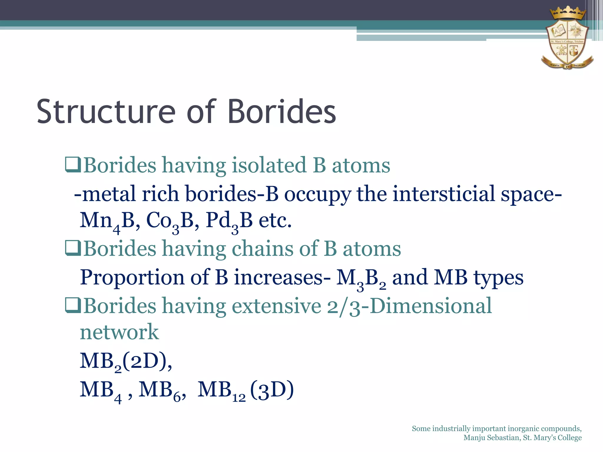 Some industrially important inorganic materials | PPTX